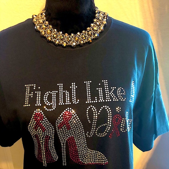Tops | Fight Like A Diva Rhinestone Tshirt Sale | Poshmark